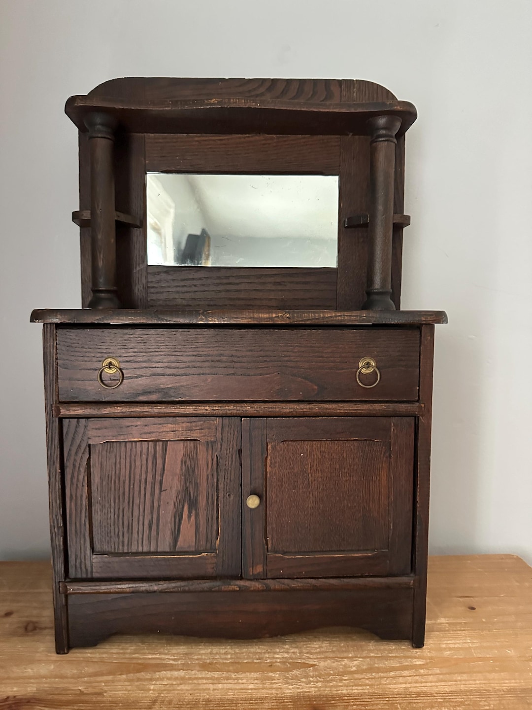 Vintage Miniature Buffet With Mirror- Possibly Salesman Sample - Etsy