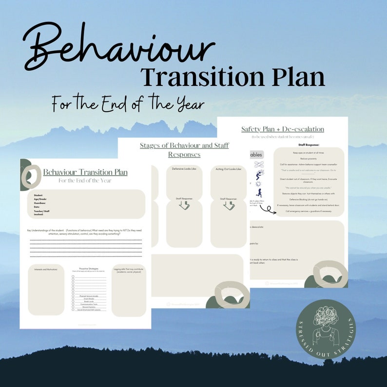 Student Behaviour Transition Plan for End of the Year (editable) - Etsy