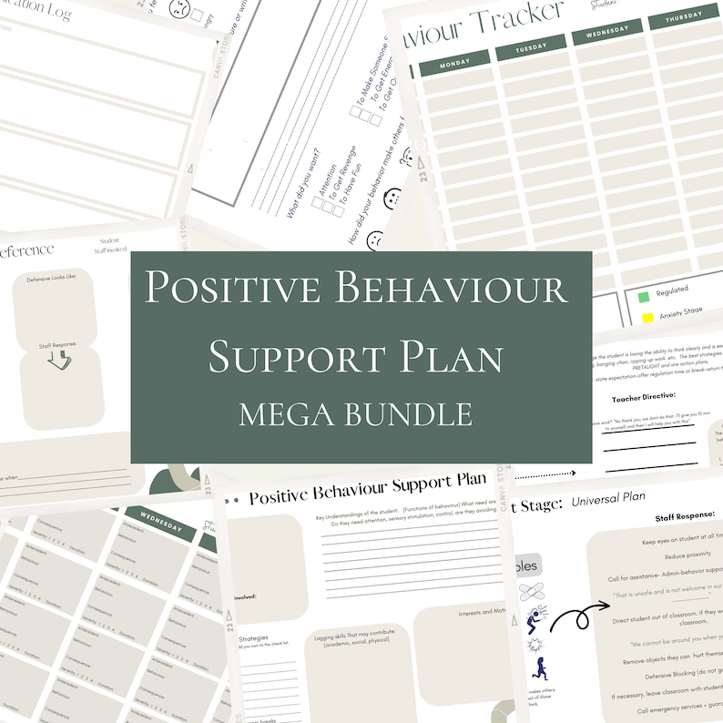 Student Behavior Support Plan *BONUS Trackers and Reflection Sheets ...
