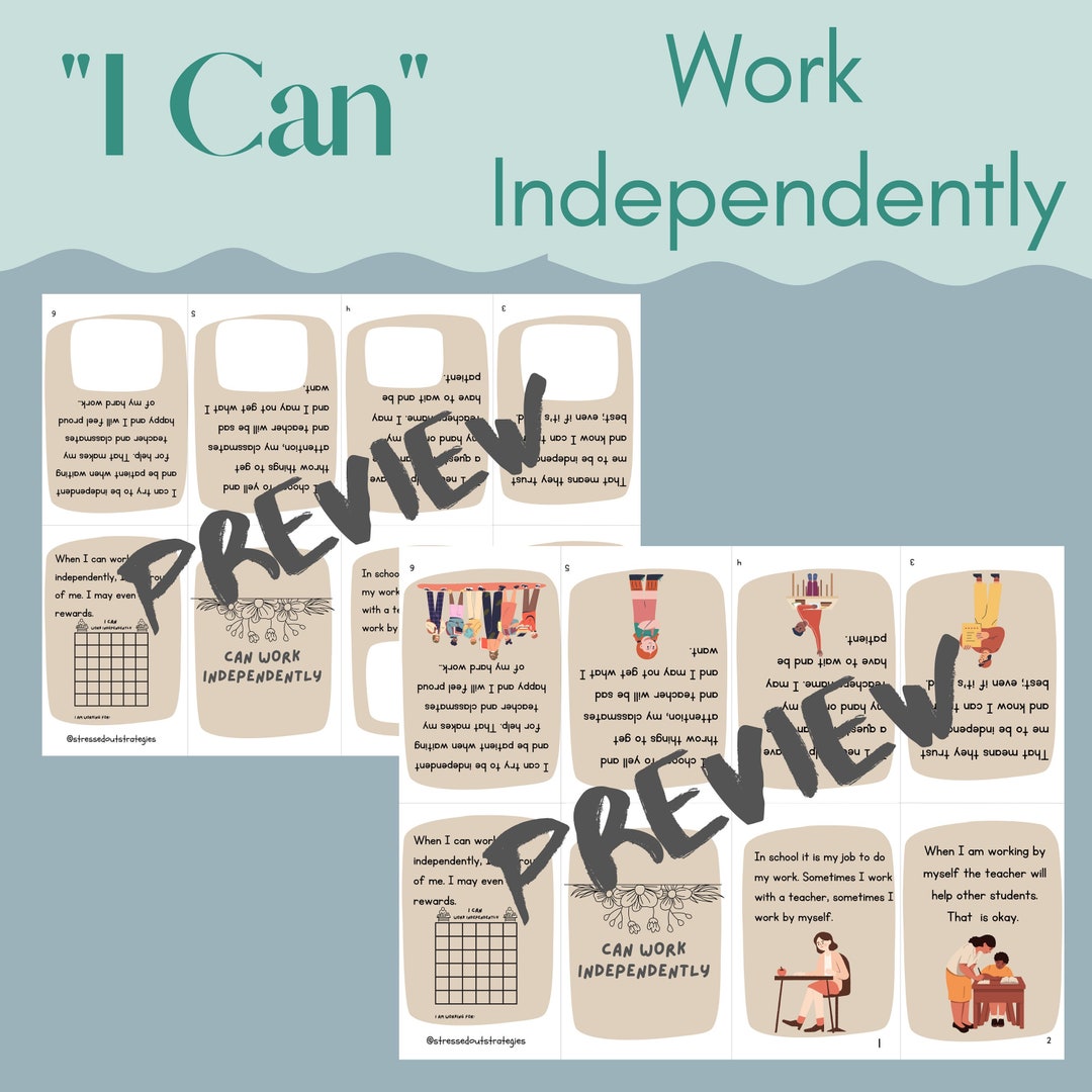 Social Story: I Can Work Independently (at School) - Etsy