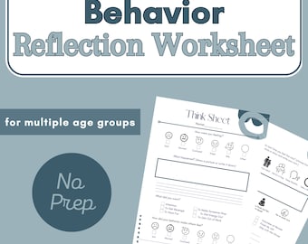 Student Behavior Reflection Sheets With Behavior Documentation & PM - Etsy
