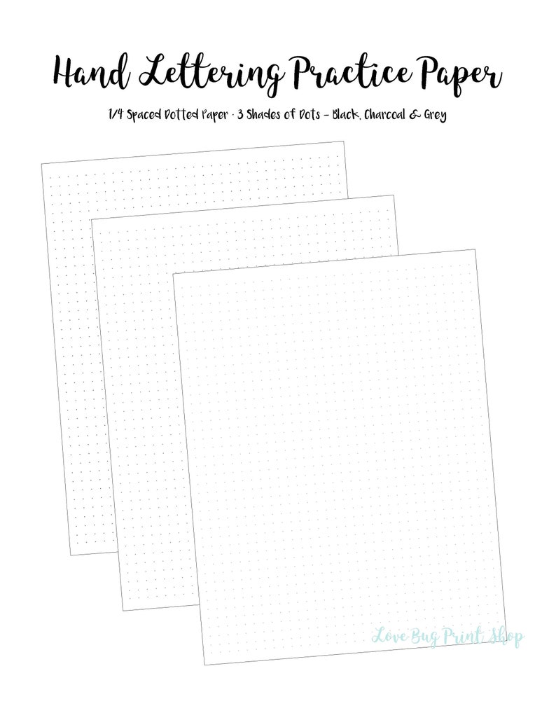 Printable Dot Grid Paper Hand Lettering Practice Sheet | Etsy