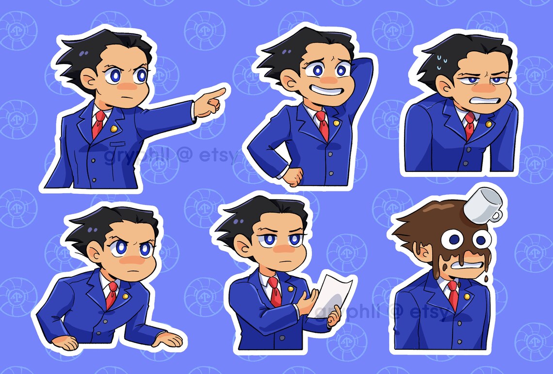 Ace Attorney Sticker Sheets | Etsy