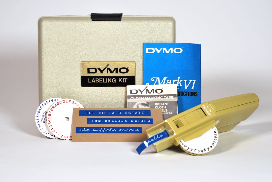 DYMO Interchangeable Embossing Labeler Home Management Set | DYMO M-6 With Script Font - Etsy