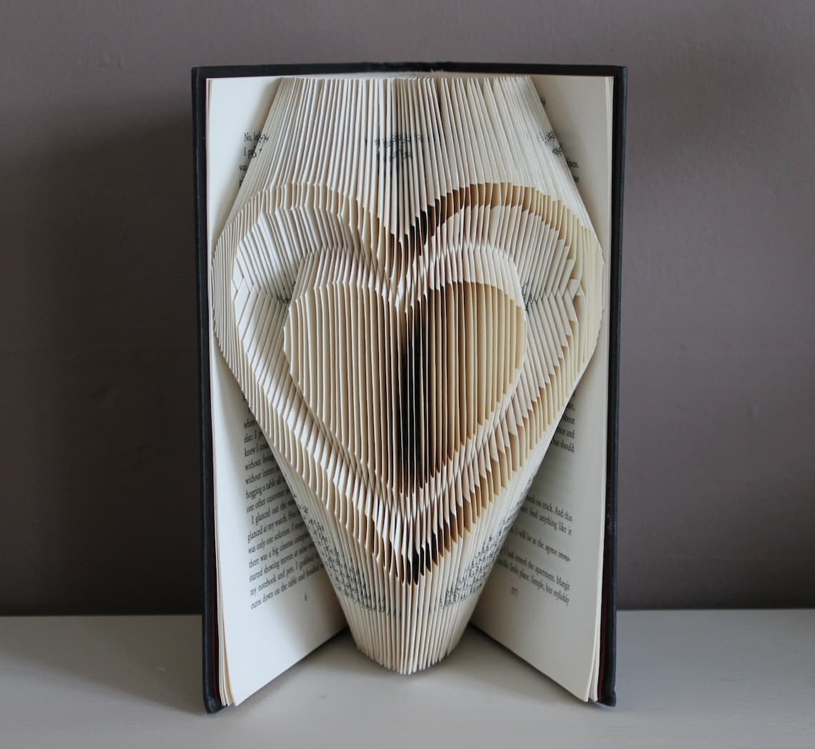 Book Folding Heart in Heart Pattern & Instructions - Etsy