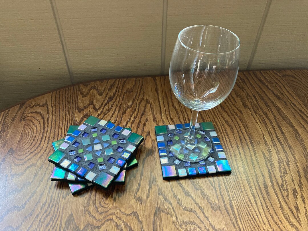 Mosaic Coaster Set - Mosaic Tile Coasters - Set of 4 Coasters - Boho ...