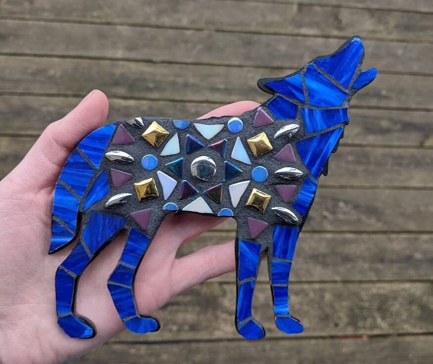 Mosaic Wolf - Stained Glass Wolf - Wolf Wall Art - Mandala Wolf ...