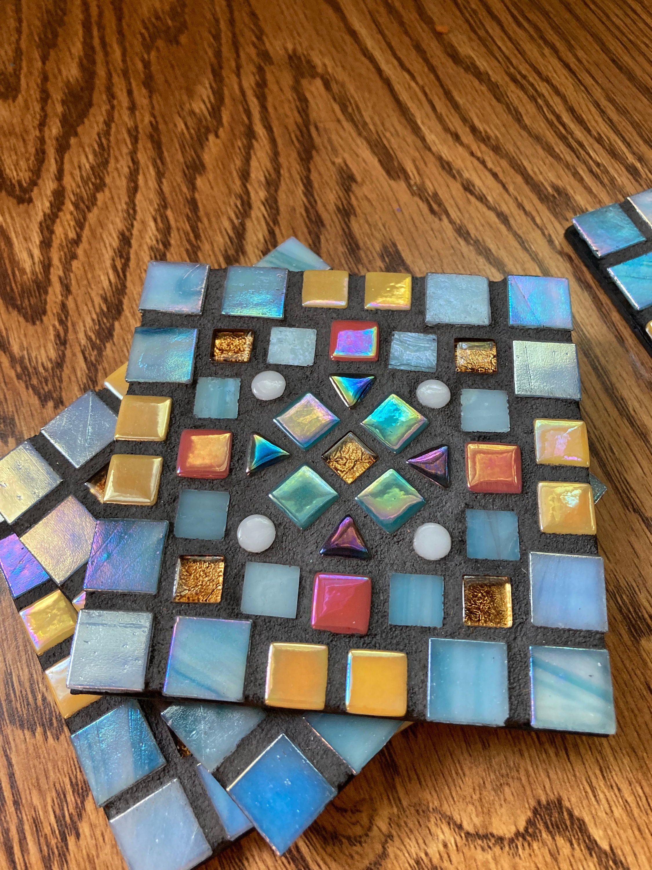 Mosaic Coaster Set Set of Four Coasters Mosaic Kitchen - Etsy