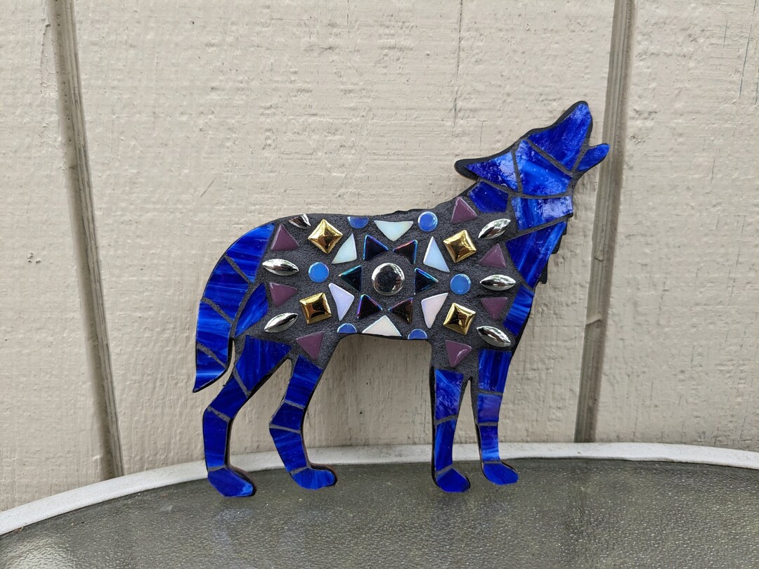 Mosaic Wolf - Stained Glass Wolf - Wolf Wall Art - Mandala Wolf ...
