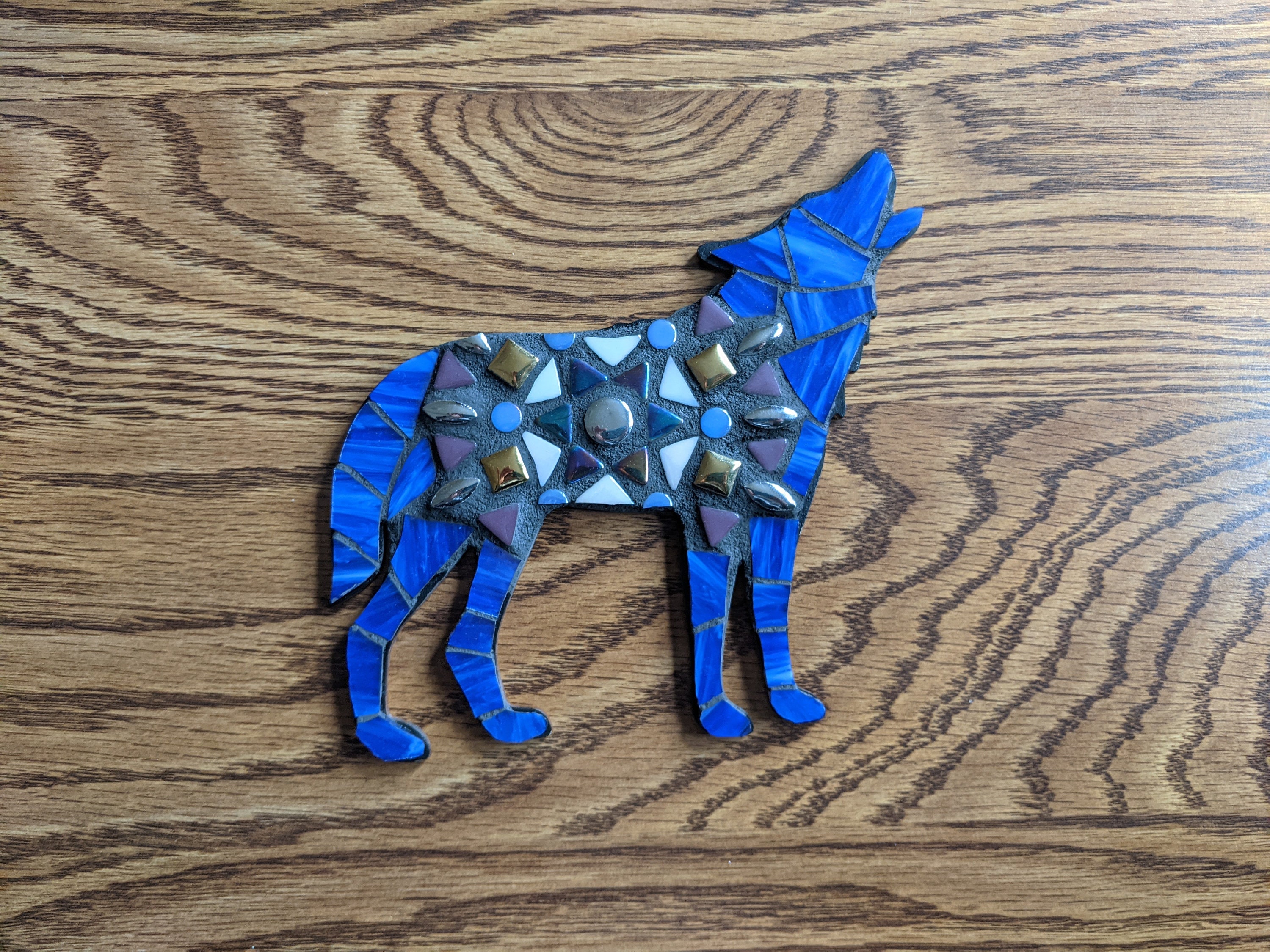 Mosaic Wolf - Stained Glass Wolf - Wolf Wall Art - Mandala Wolf ...