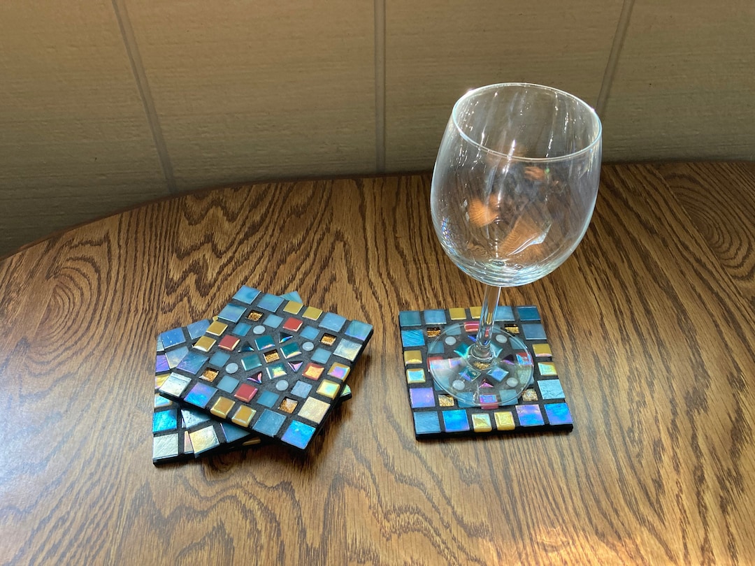 Mosaic Coaster Set - Set of Four Coasters - Mosaic Kitchen Decor ...