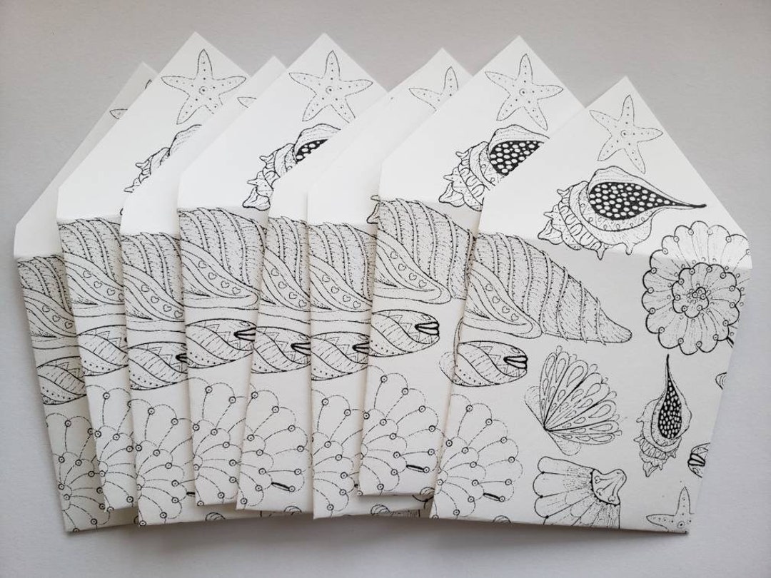Beach Nautical Shell Color in Gift Card and Gratuity Envelopes Handmade ...