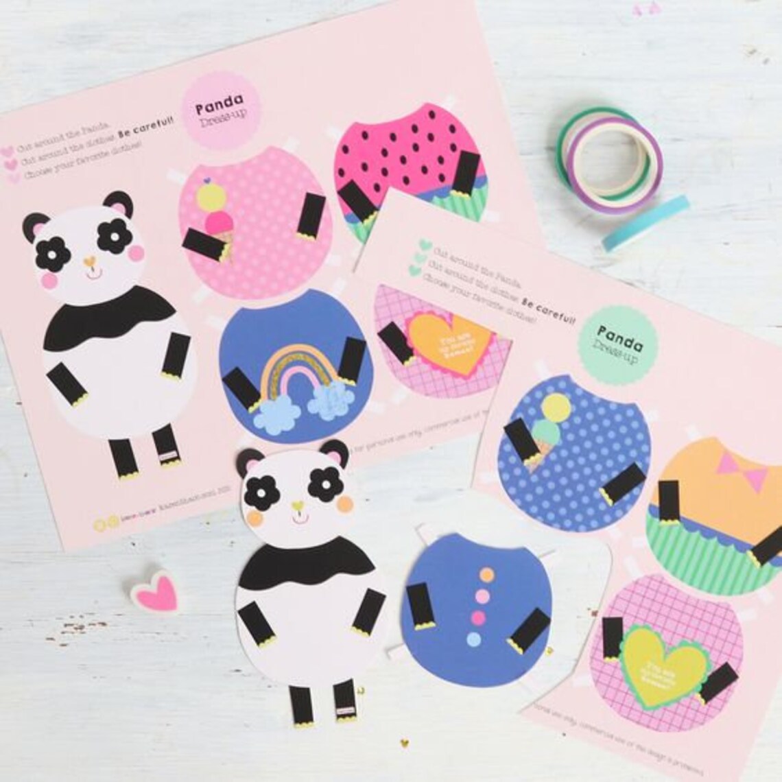 Dress up Panda Printable Cute Panda for Girls and Boys - Etsy