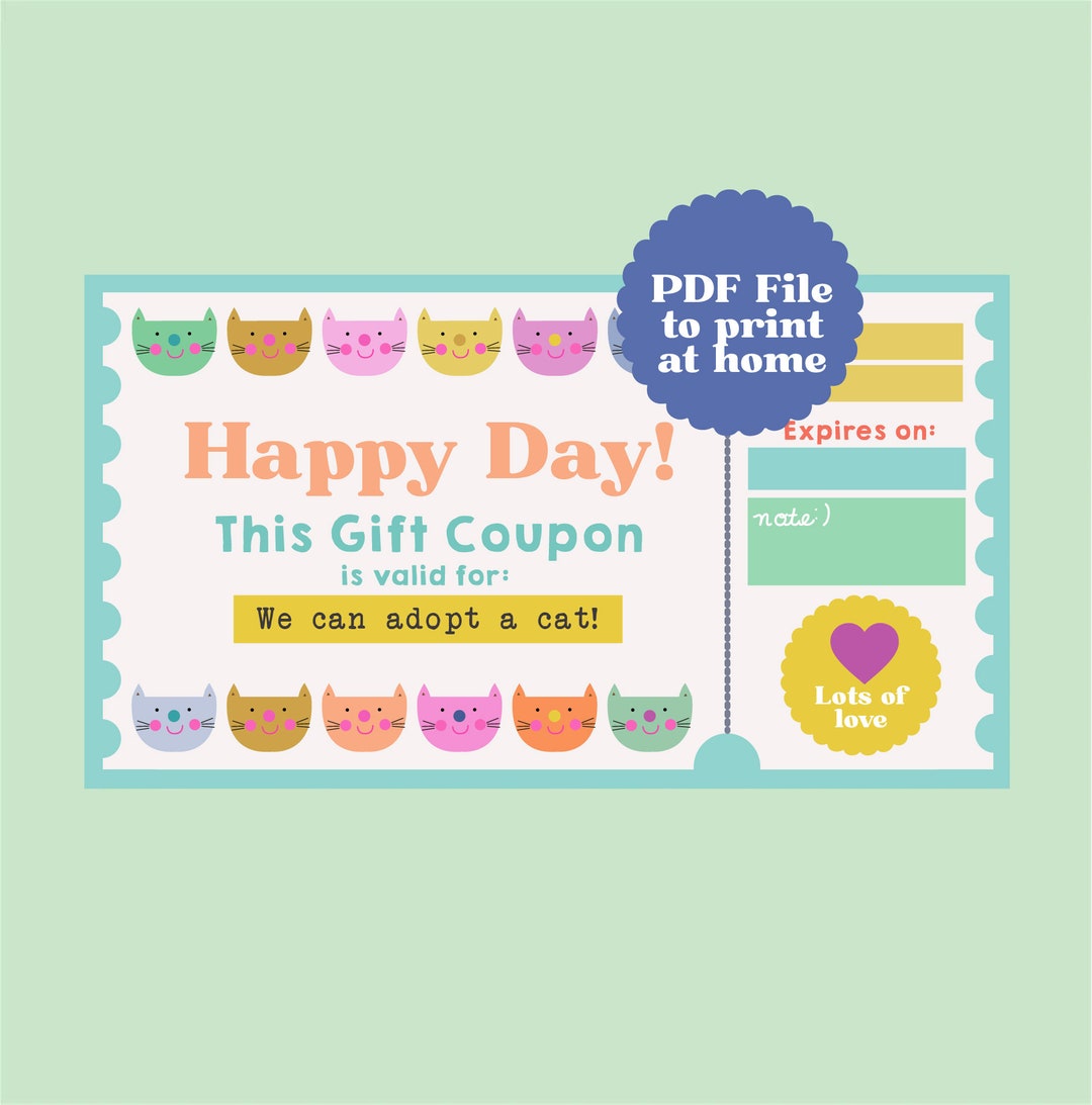 Printable Happy Birthday Coupon - Birthday Custom Gift Voucher Template ...