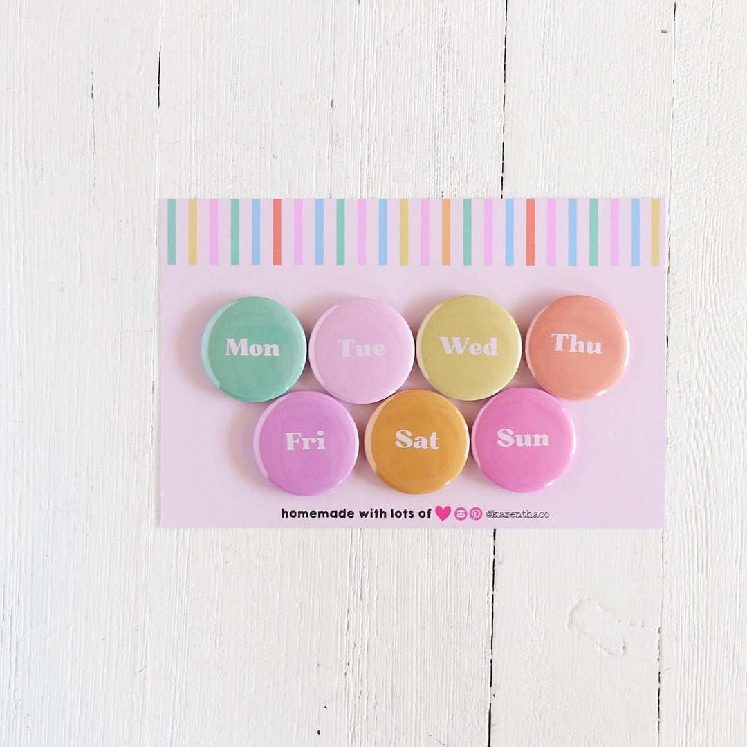 Days of Week Magnet Set | Planner Refrigerator Magnets | Cute Magnets ...