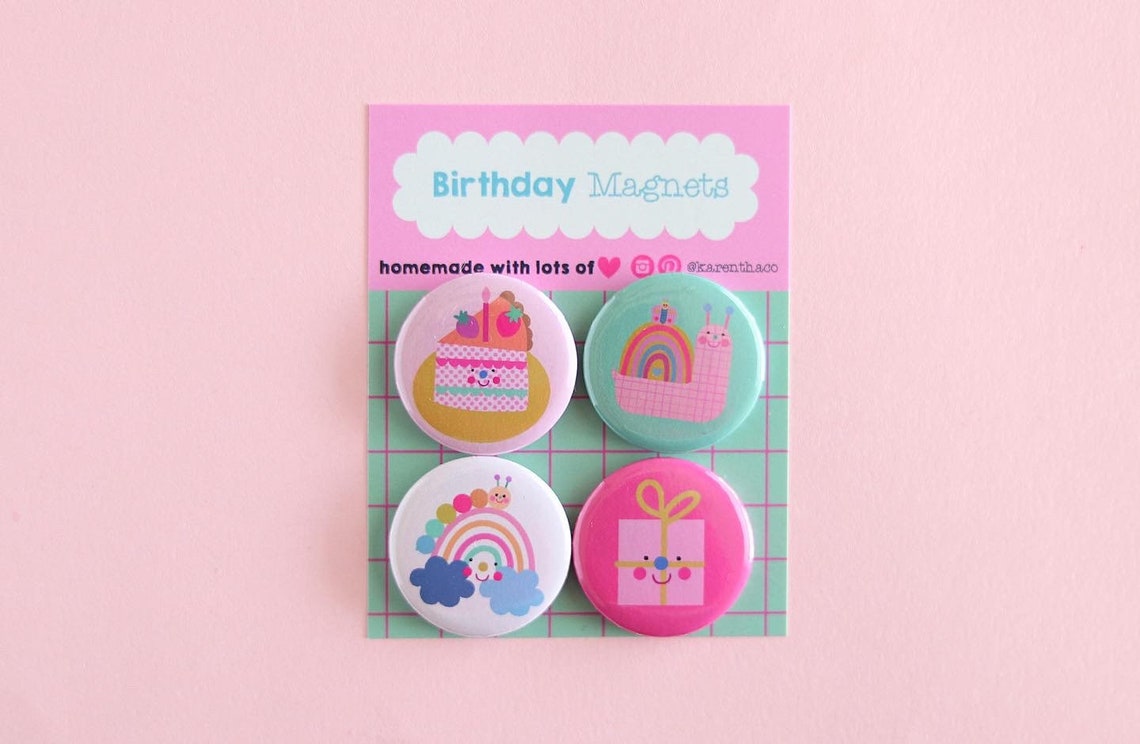 Birthday Magnet Pack Refrigerator Magnet Cute Birthday | Etsy