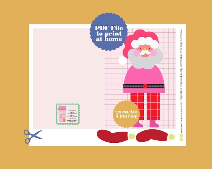 Santa Card Printable - Cute Santa Card | Christmas Card Printable ...