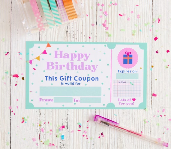 Printable Happy Birthday Coupon Jumbo Birthday Custom Gift - Etsy