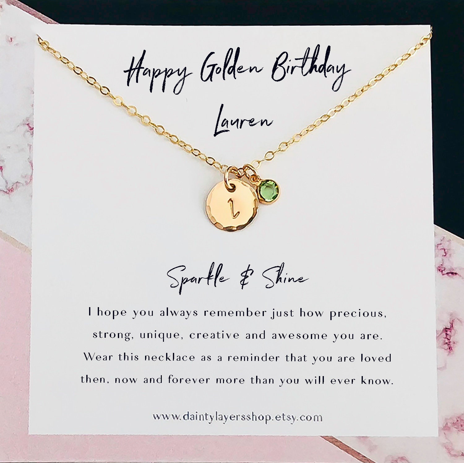 Golden Birthday Gift Necklace Happy Golden Birthday | Etsy