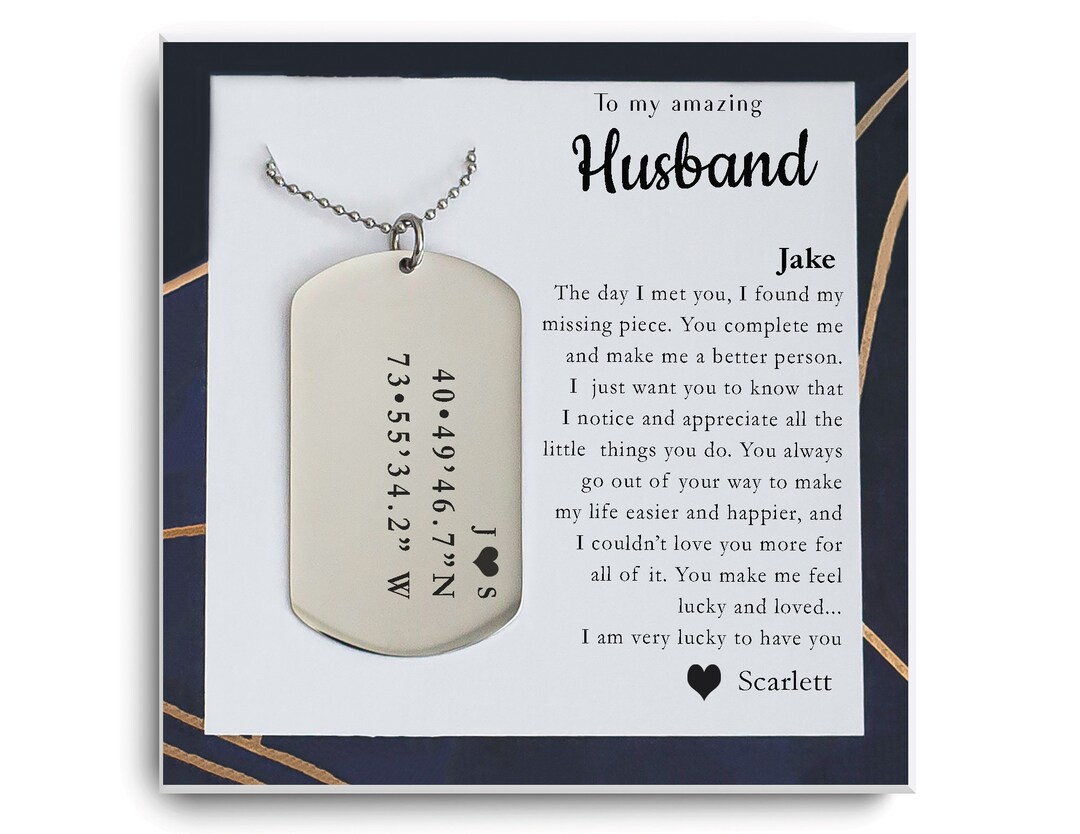 To My Husband Gift Necklace- Promise Necklace for Him - Valentines ...