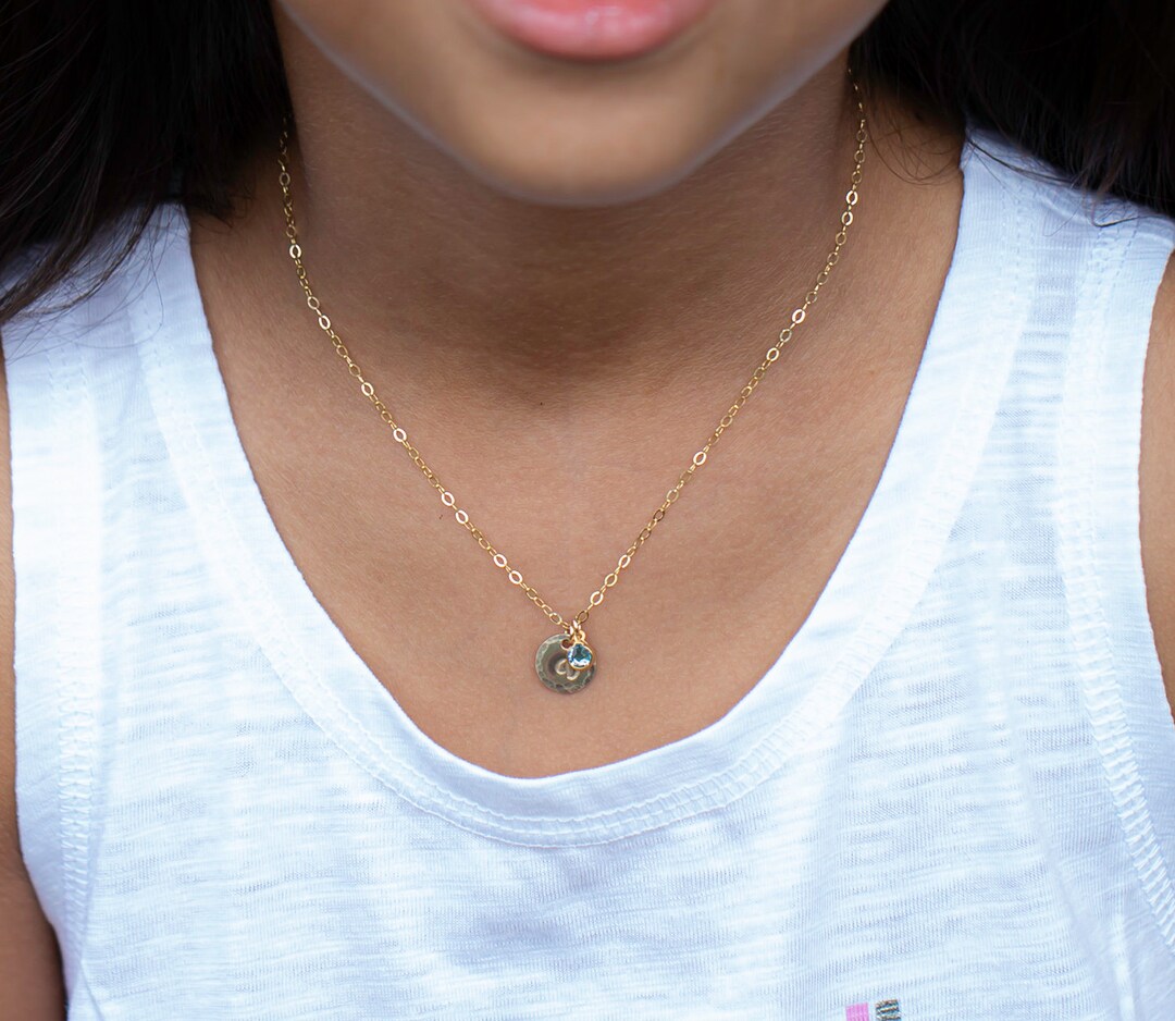 Girl Initial Necklace - Personalized Girl Necklace - Girl Birthday ...