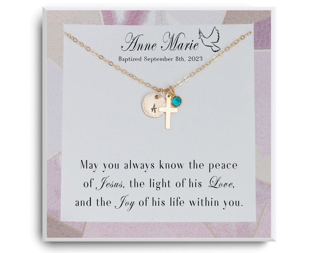 Personalized Baptism Gift - Little Girls Baptism Necklace - Hand ...