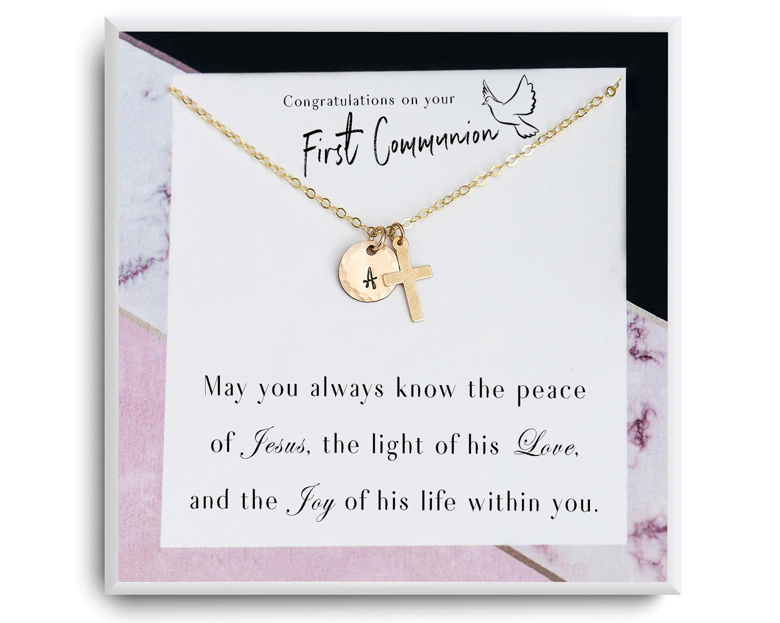 First Communion Necklace - First Communion Gift Girl - First Holy ...