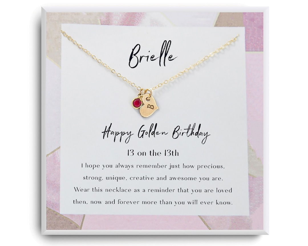 Golden Birthday Gift Necklace - Happy Golden Birthday - Personalized ...