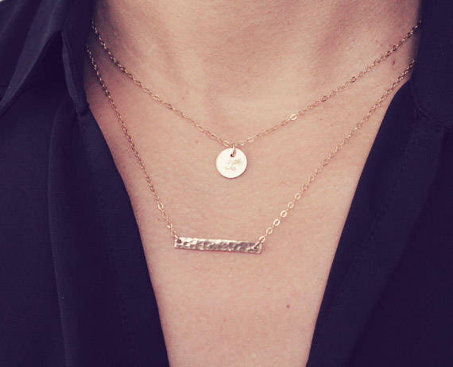 Delicate Layered Necklace Set of Two Gold Double Strand - Etsy