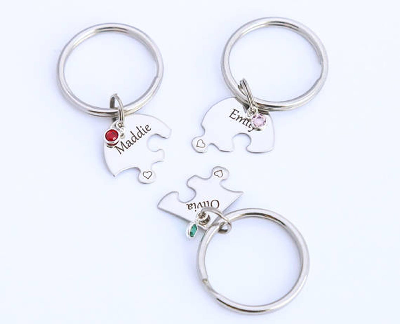 Personalized Puzzle Keychain-heart Puzzle Piece-sister Gift - Etsy