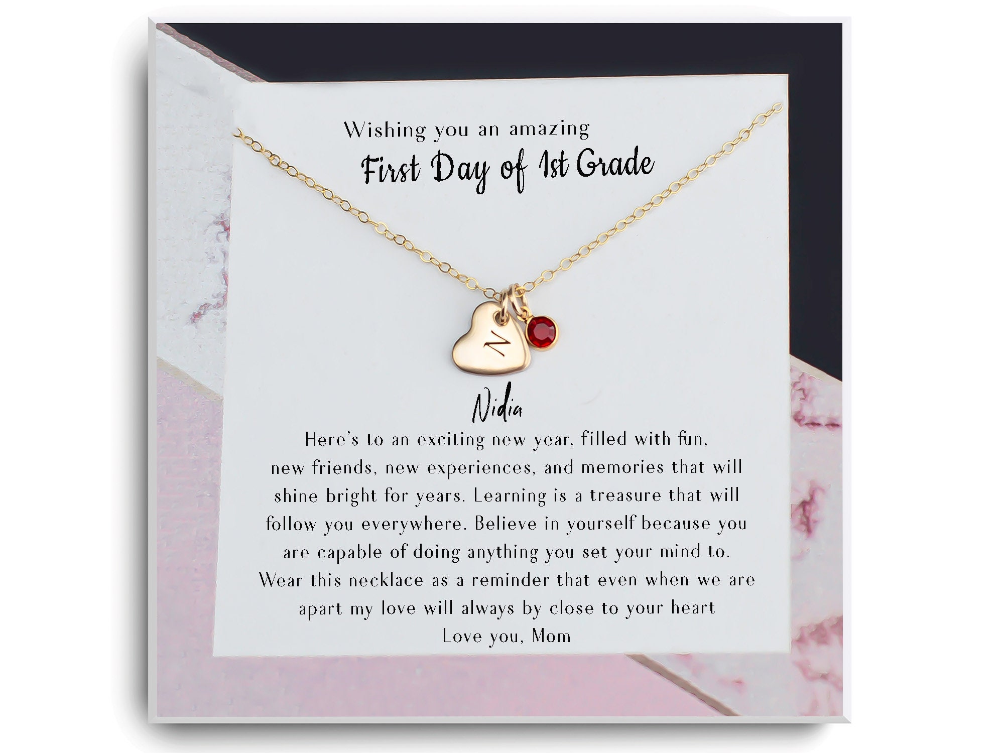 First Day of 1st Grade Gift Necklace Back to School Gift for - Etsy