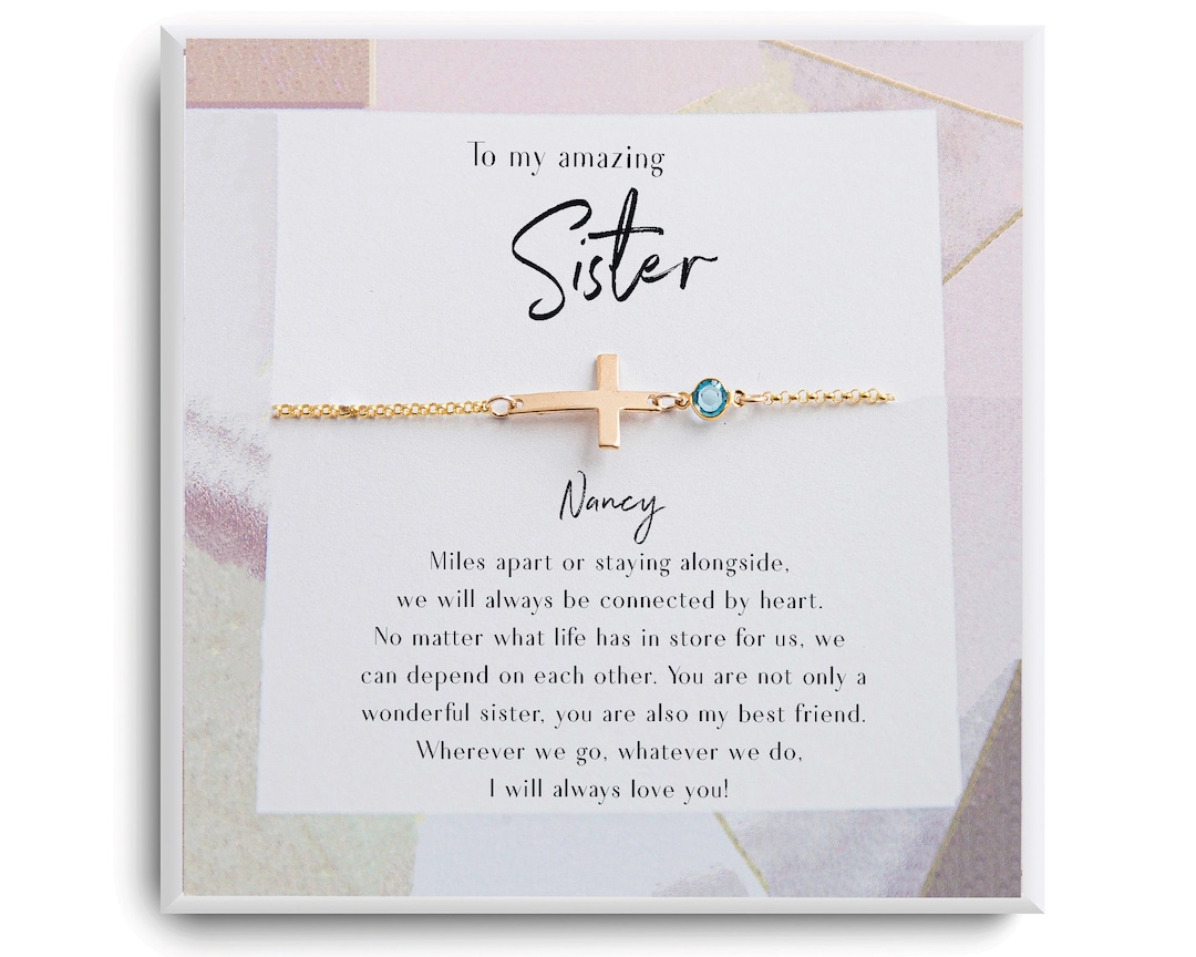 Sister Gift for Sister - Sister Cross Bracelet - Sister Birthday Gift ...