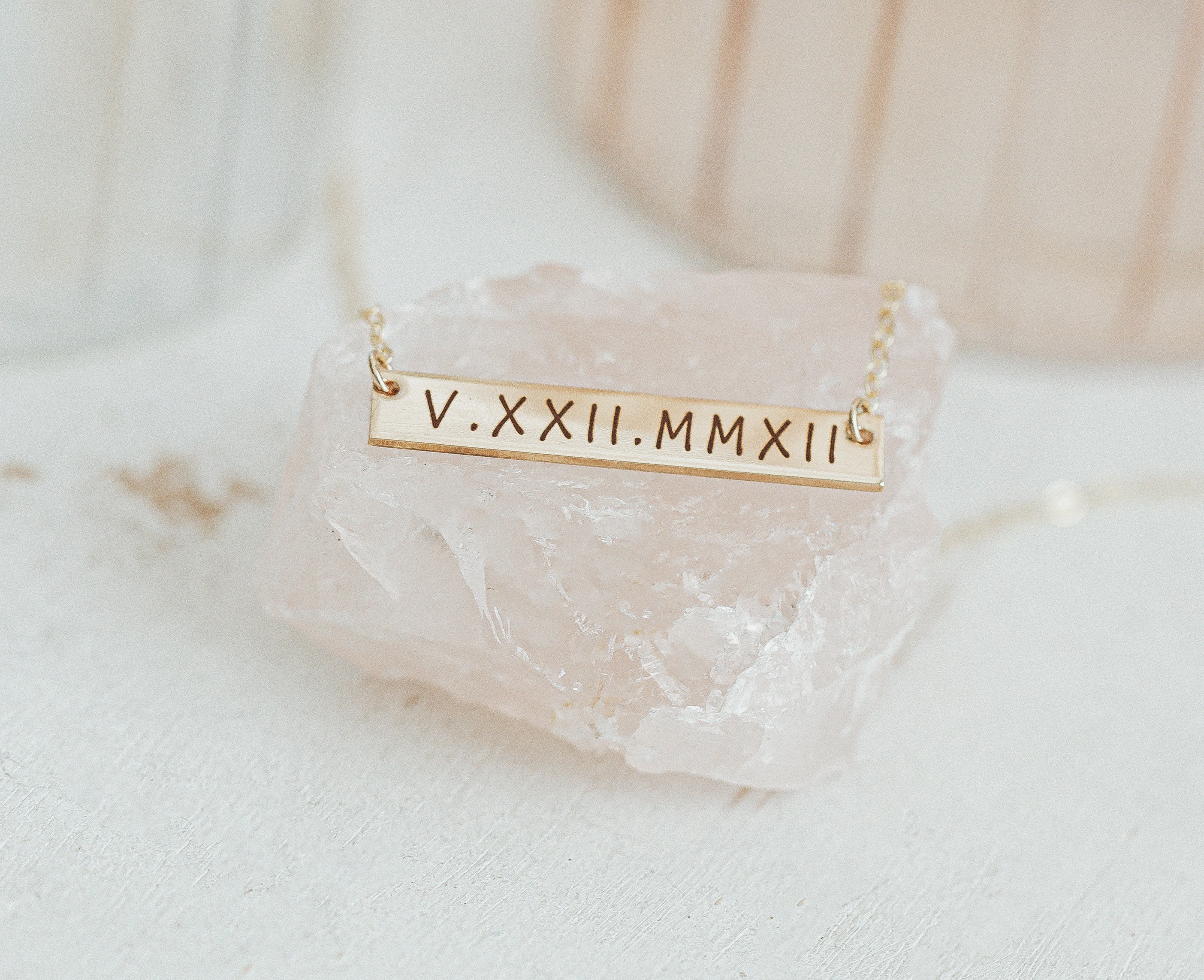 Roman Numeral Bar Necklace – Personalized Date, Anniversary Gift - Etsy