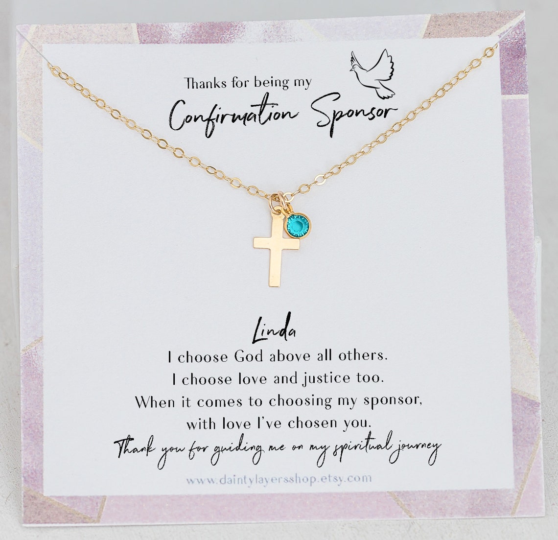 Confirmation Sponsor Thank You Gift Custom Catholic | Etsy