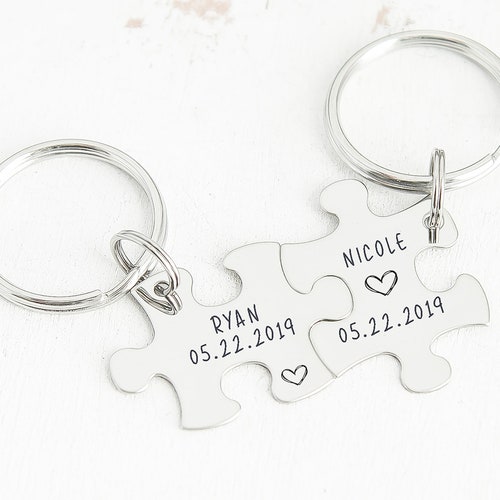 Personalized Puzzle Keychains Friends Keychain Puzzle Piece - Etsy