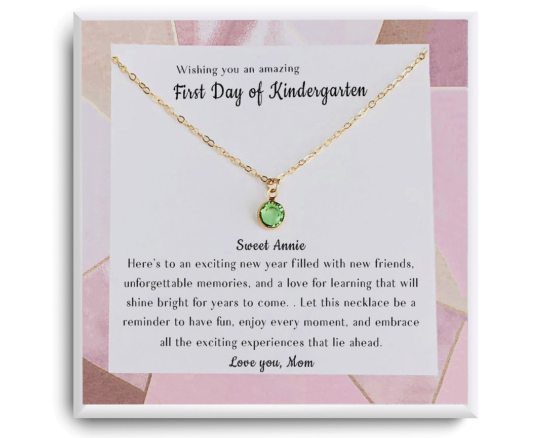 First Day of Kindergarten Gift Necklace -1st Day of School Present ...