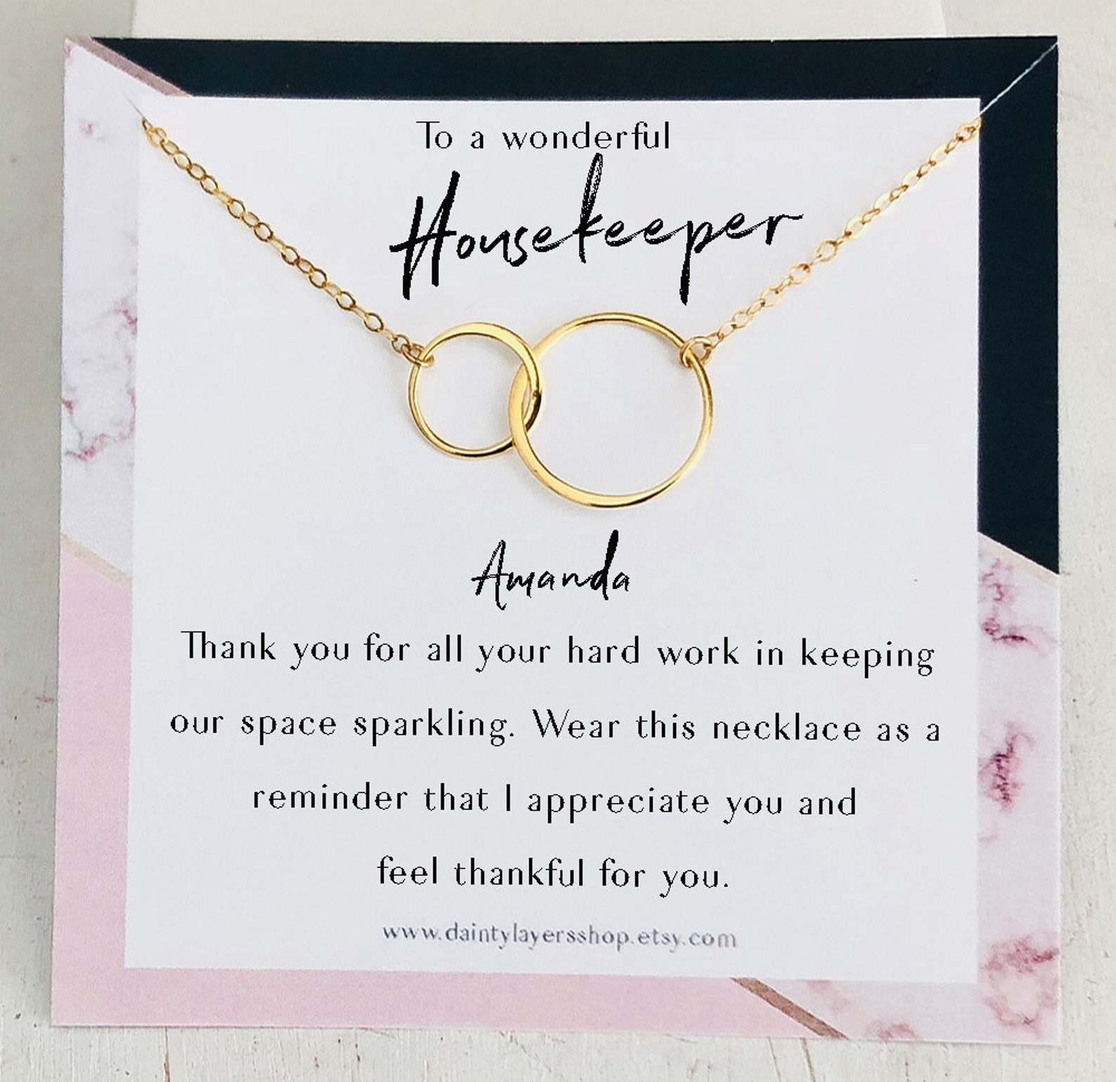 Housekeeper Appreciation Gift Necklace for Housekeeper | Etsy