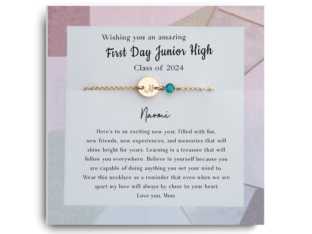 First Day of Junior High Year Gift - Gift Bracelet for Daughter ...