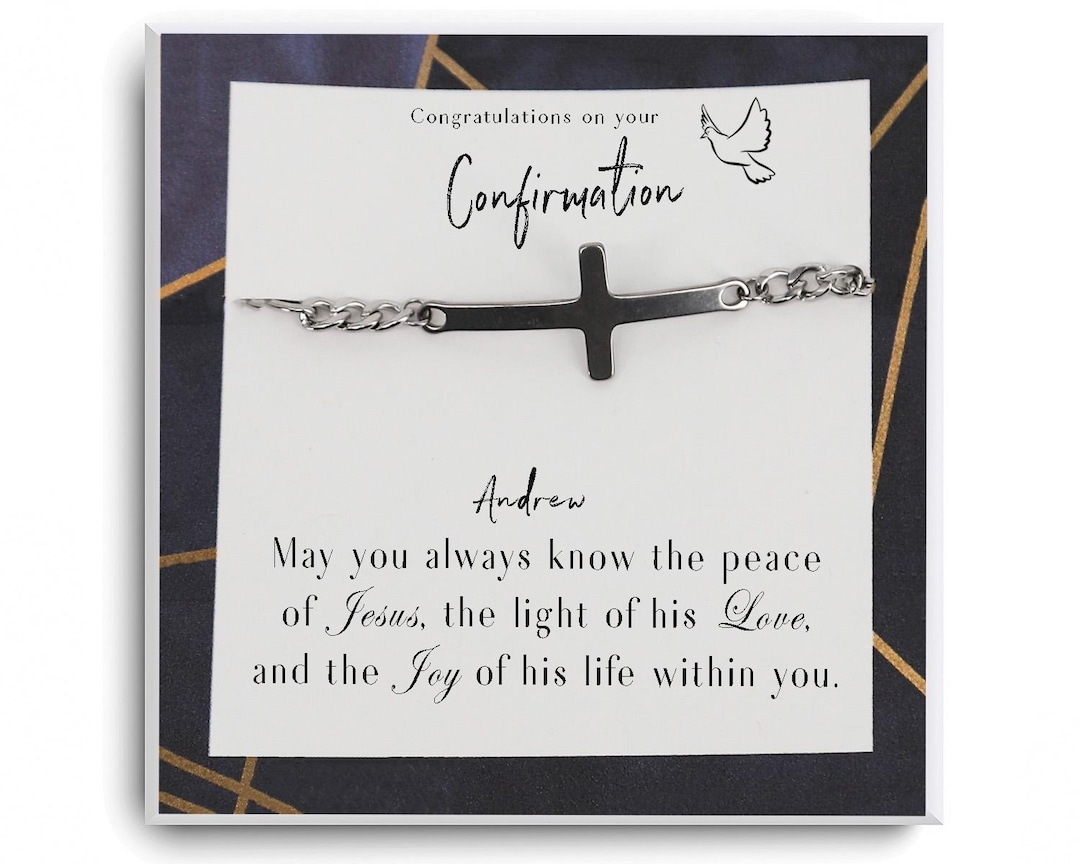 Personalized Confirmation Gifts for Boys - Cross Bracelet With Custom ...