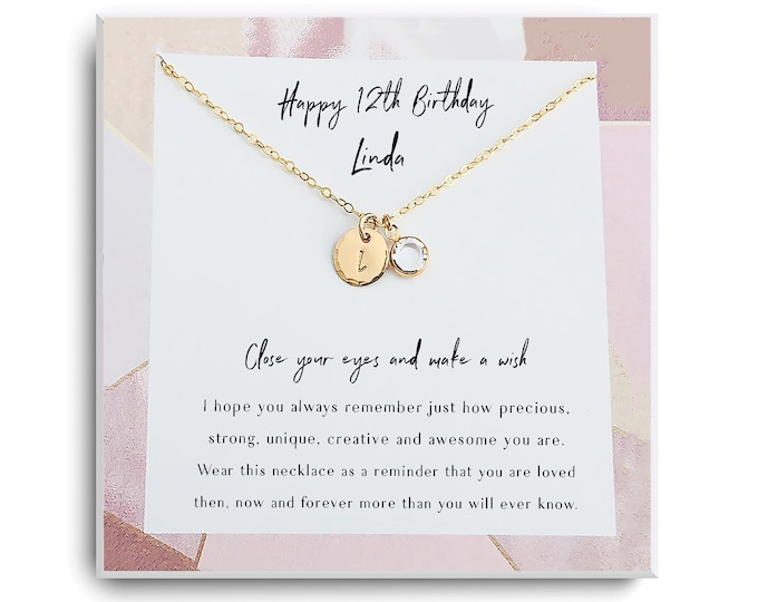 12th Golden Birthday Gift Necklace Happy Golden Birthday Birthday Gift ...