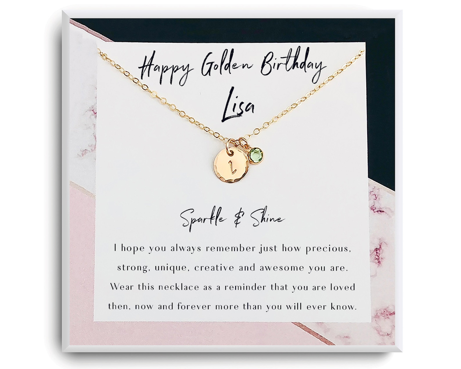 Golden Birthday Gift Necklace - Happy Golden Birthday - Personalized ...