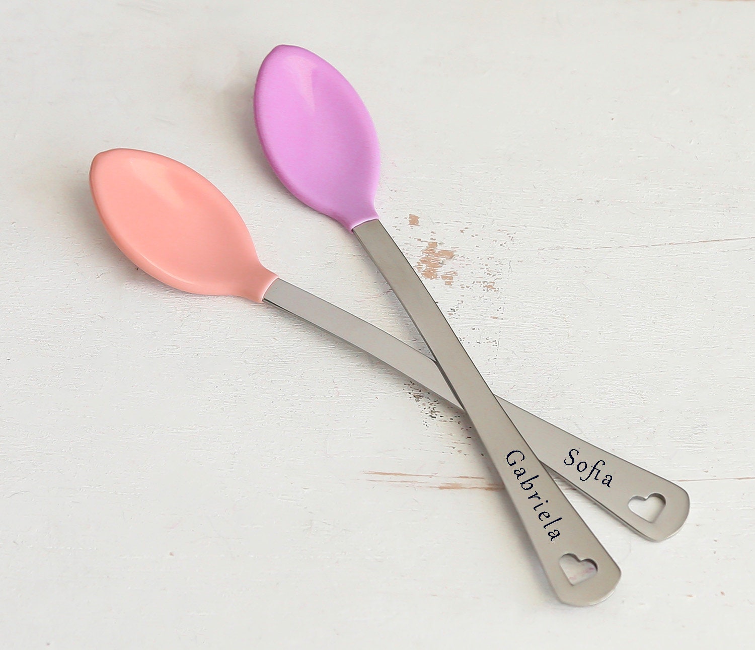 Set of 2 Baby Spoons Personalized With Names or Initials - Etsy