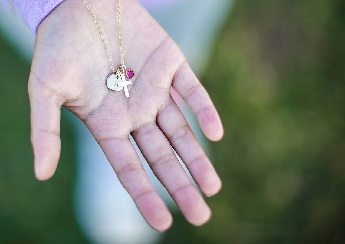First Reconciliation Gift- Custom Cross Pearl Necklace - Christian Gift ...