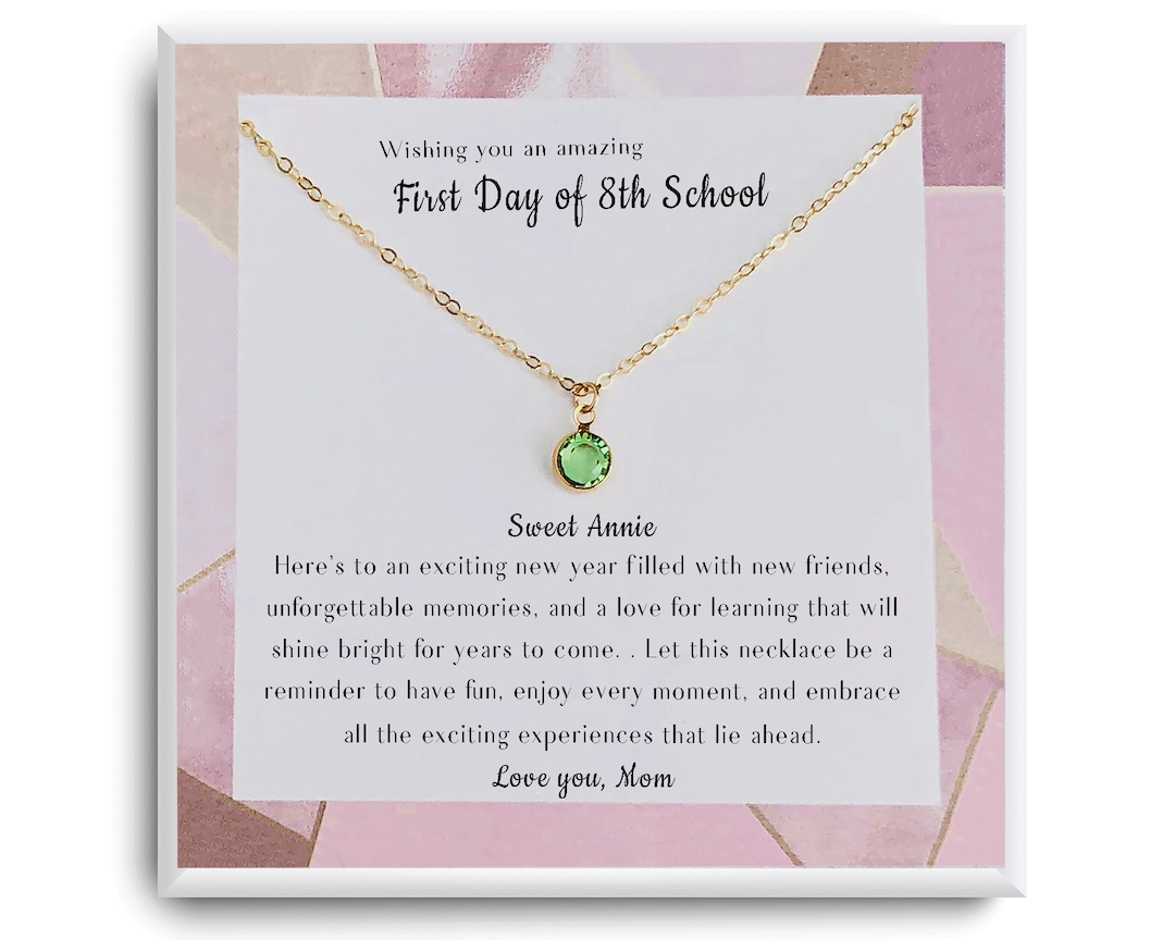 First Day of 8th Grade Gift Necklace - 1st Day of School Present ...