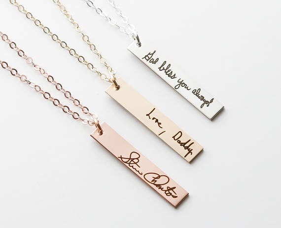 Handwritten Necklace Actual Handwriting Necklace Custom - Etsy