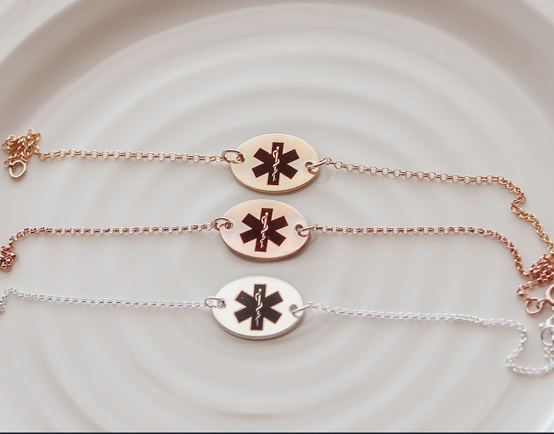 Diabetic Alert Bracelet Custom Medical ID Bracelet Medic - Etsy