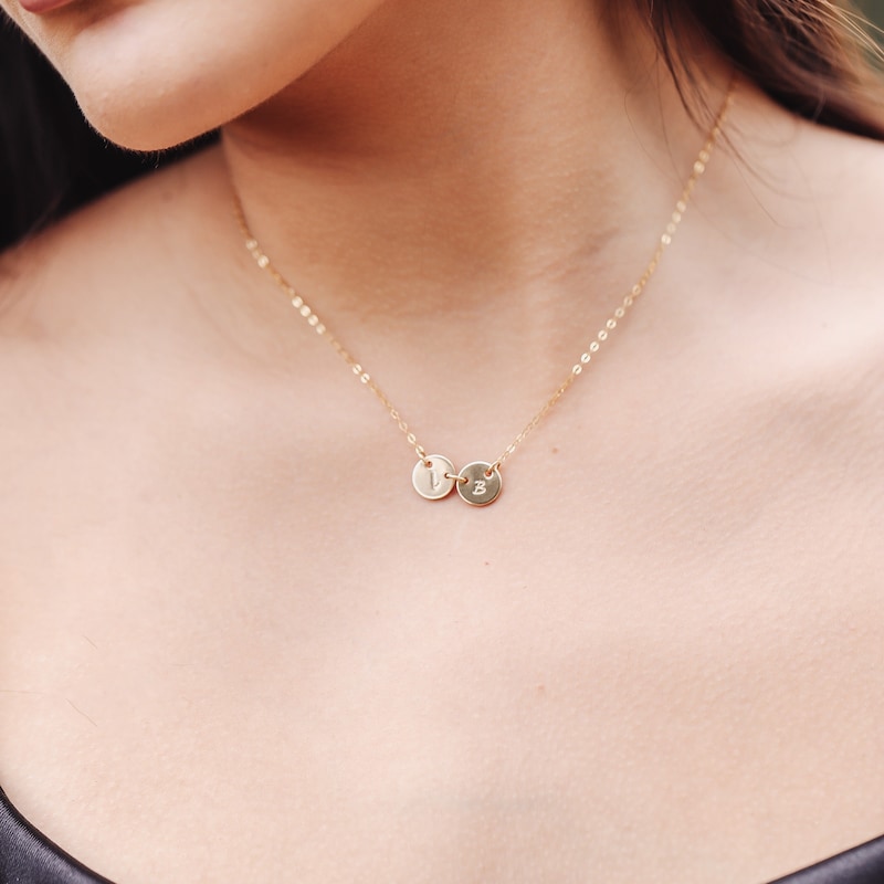 Two Initial Necklace - Etsy