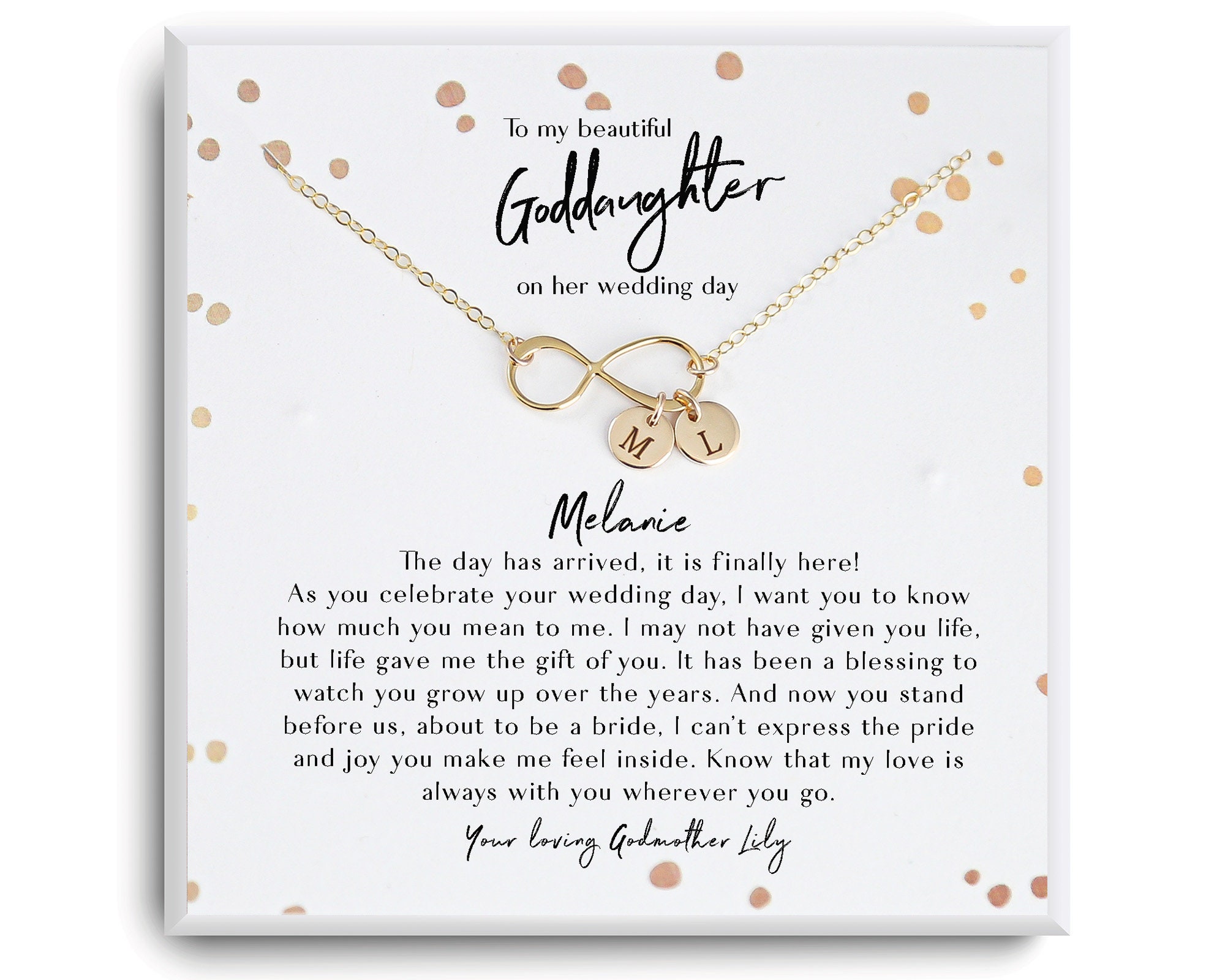 Goddaughter Wedding Day Necklace Gift - Bride Gift From Godmother ...