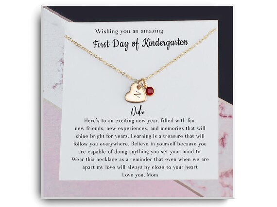 First Day of Kindergarten Gift Necklace Back to School Gift - Etsy