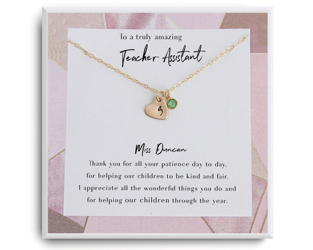 Teacher Assistant Gift Necklace - Gift for Teacher Assistant ...